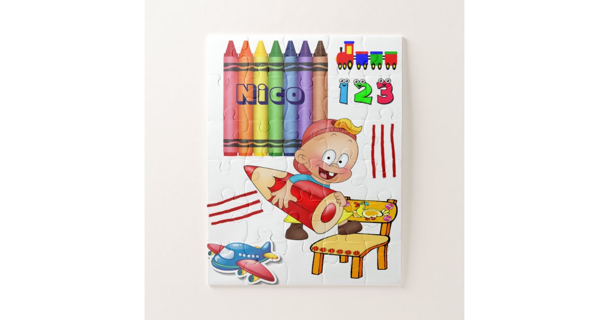 Puzzles Crayons Airplane Trains Numbers | Zazzle