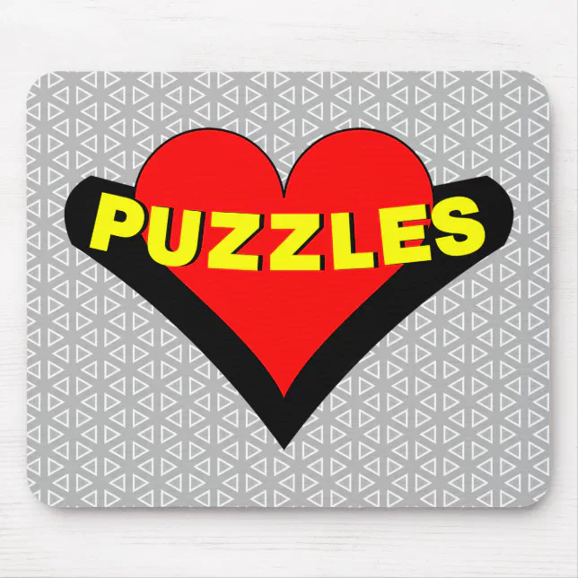 Puzzles Over Heart Mouse Pad | Zazzle