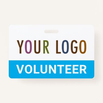 PVC Plastic Volunteer Badge with Clip Custom Logo | Zazzle