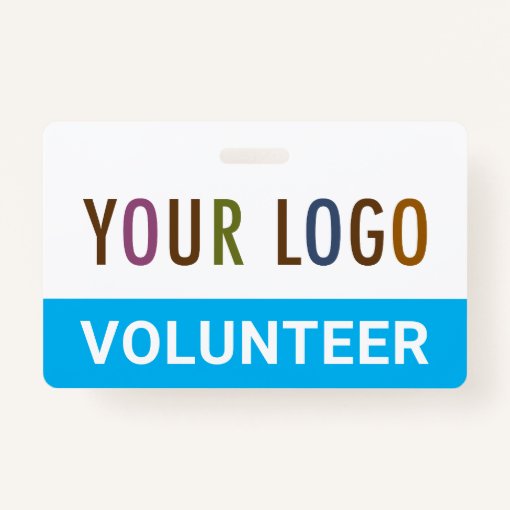 PVC Plastic Volunteer Badge with Clip Custom Logo | Zazzle
