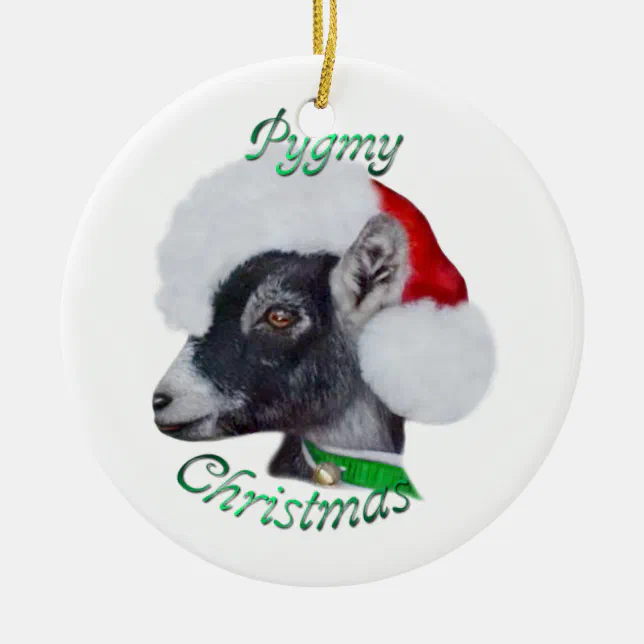 Pygmy Goat Santa Hat Christmas Ornament | Zazzle