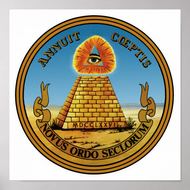 Pyramid & Eye - All Seeing Eye - Great Seal Poster | Zazzle