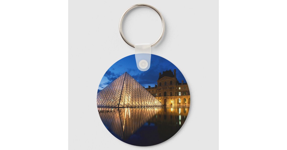 Pyramid in Louvre Museum, Paris, France Keychain | Zazzle