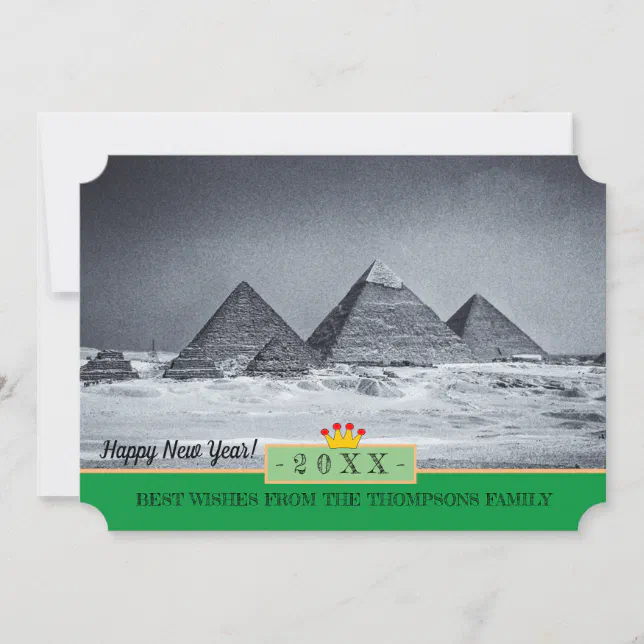 Pyramids, Cairo & Happy New Year! Card /Egypt | Zazzle