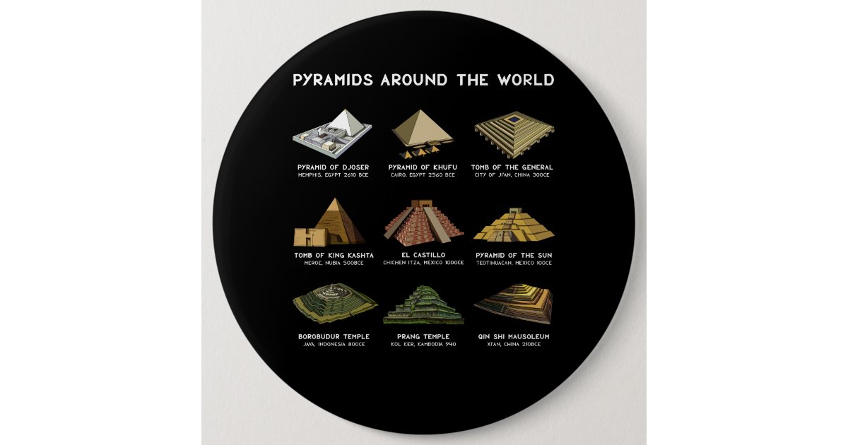 Pyramids Of The World Archeology Civilizations Button | Zazzle