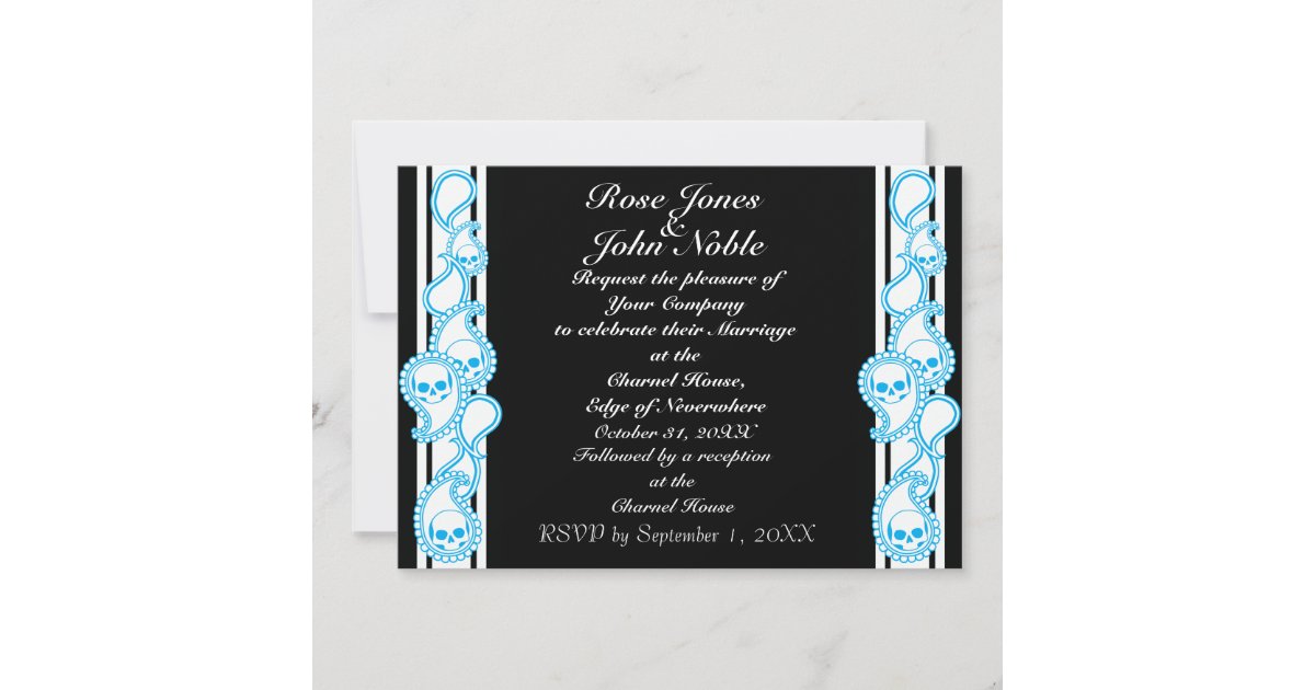 Pyre (Cyan) Wedding Invitation | Zazzle
