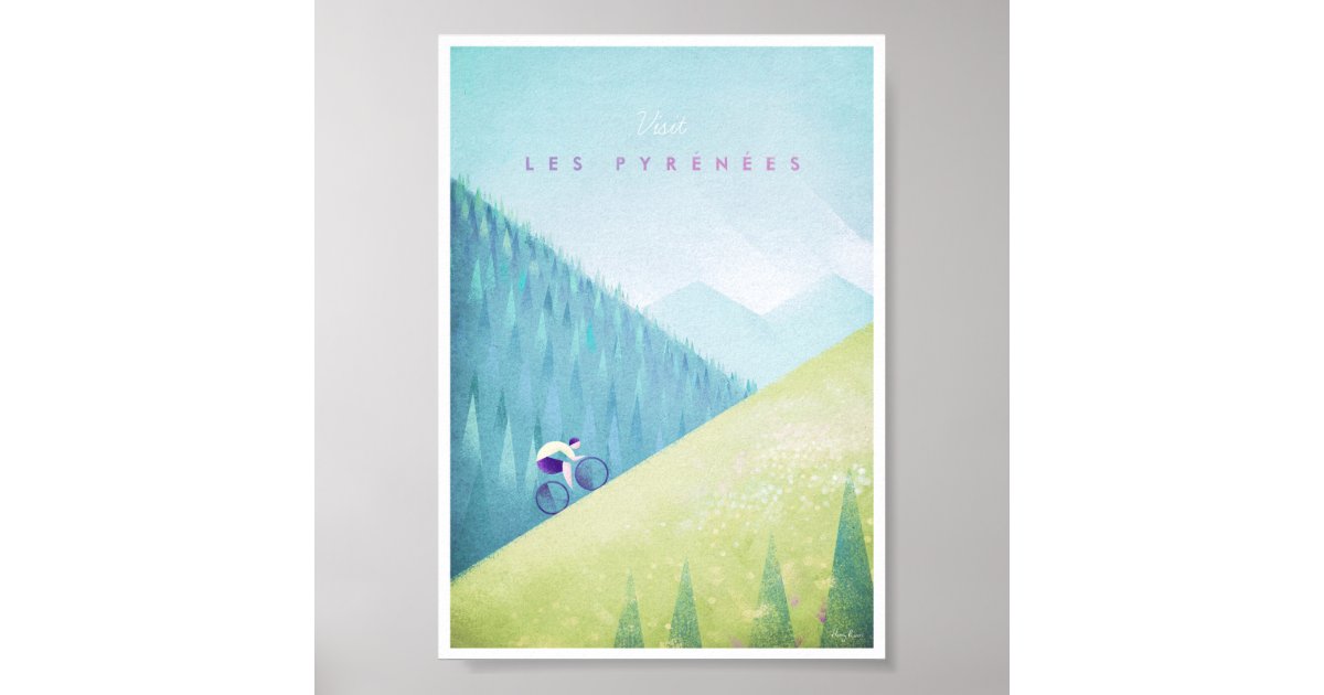 Pyrenees Vintage Cycling Poster | Zazzle