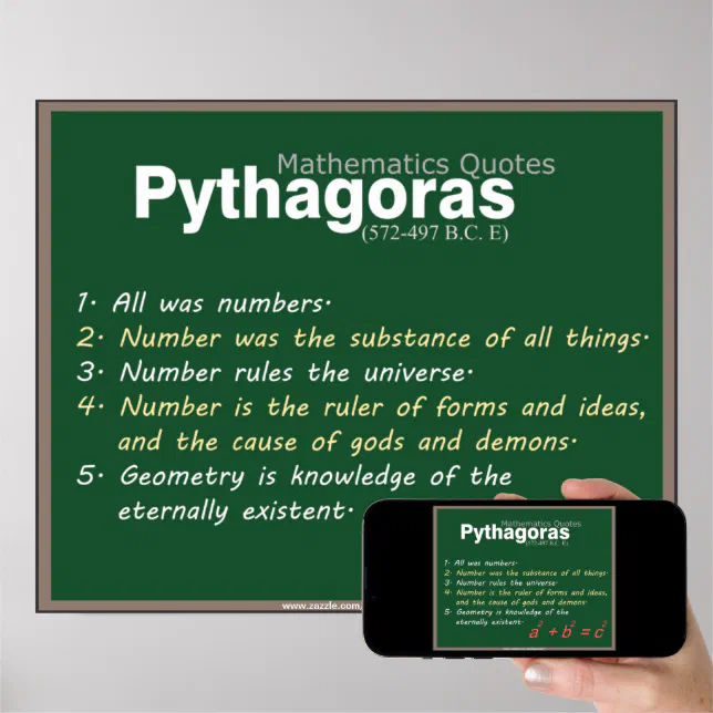 Pythagoras Mathematics quotes Poster | Zazzle
