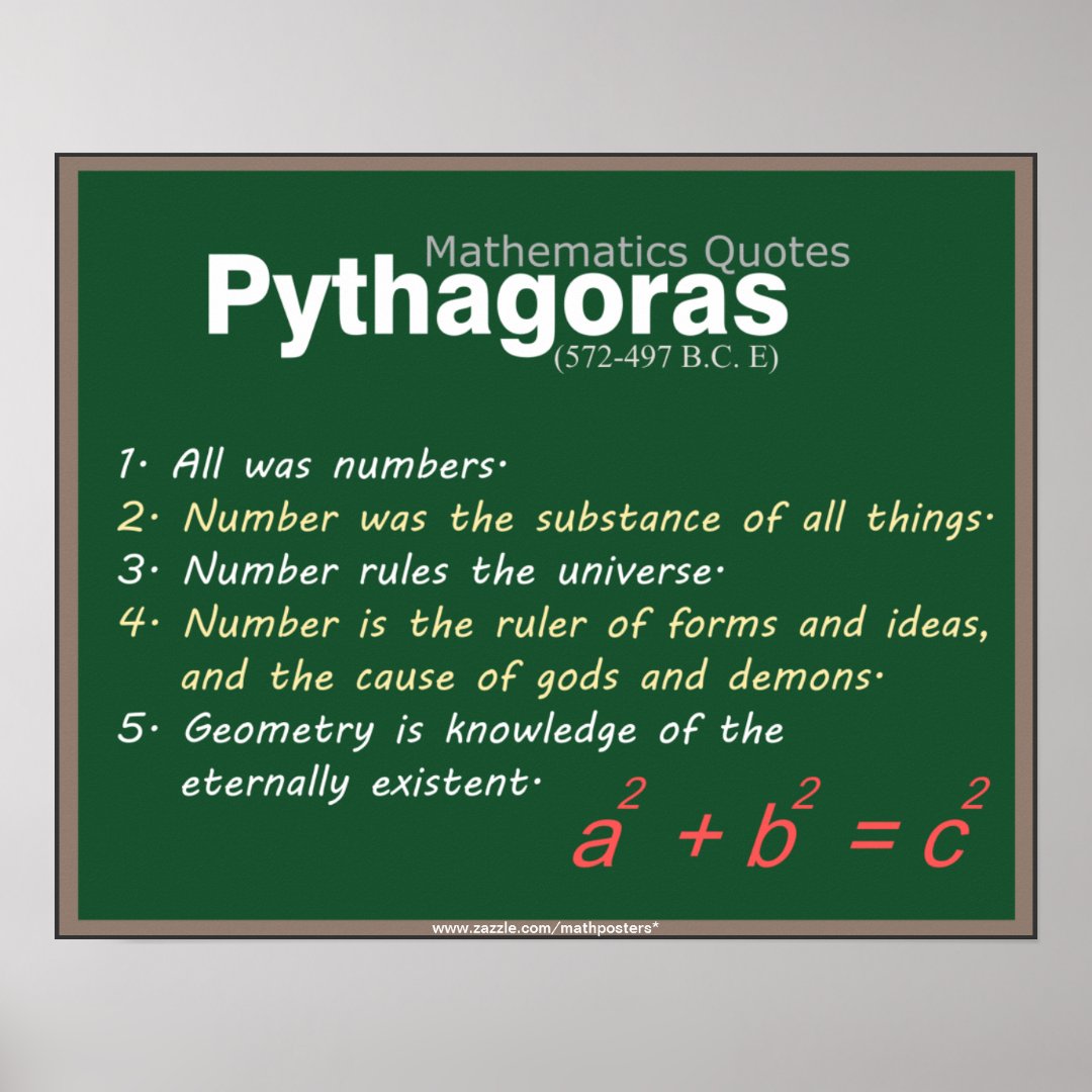 Pythagoras Mathematics quotes Poster | Zazzle