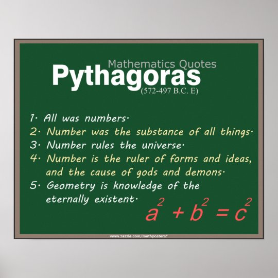 Pythagoras Mathematics quotes Poster | Zazzle.com