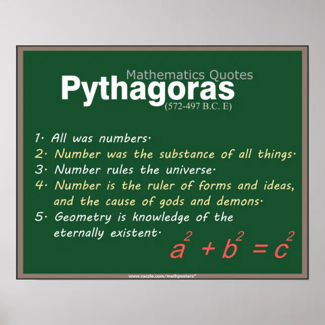 Pythagoras Mathematics quotes Poster | Zazzle