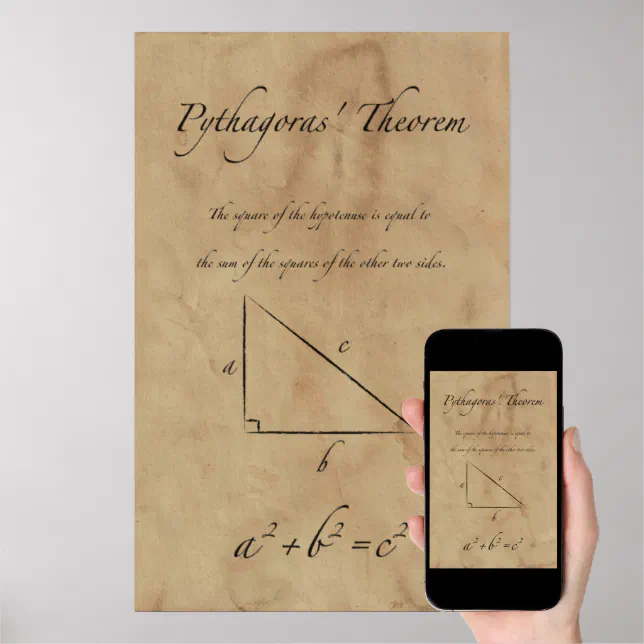 Pythagoras' Theorem - Math Posters | Zazzle