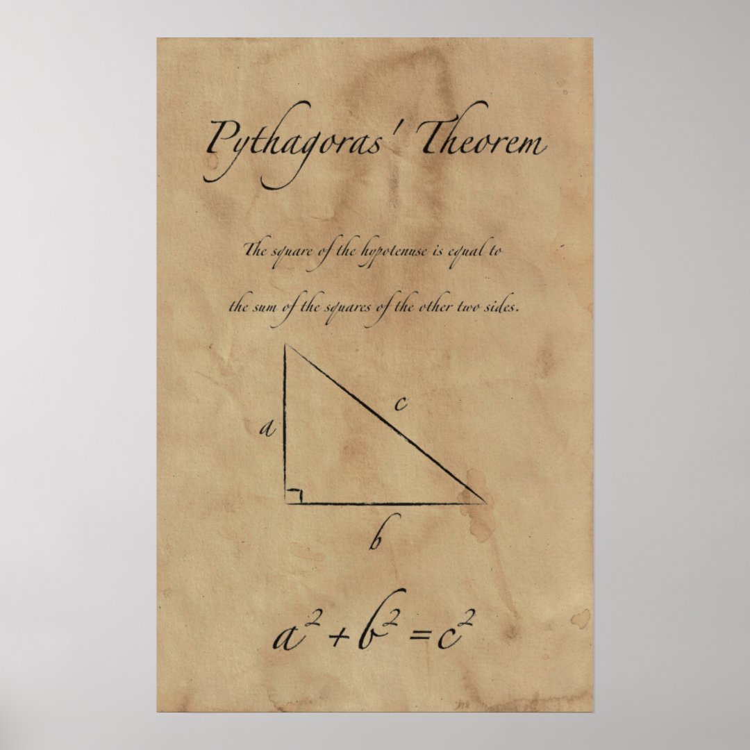 Pythagoras' Theorem - Math Posters | Zazzle