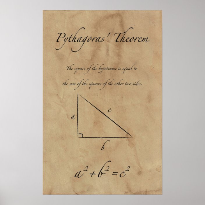 Pythagoras' Theorem - Math Posters | Zazzle.com