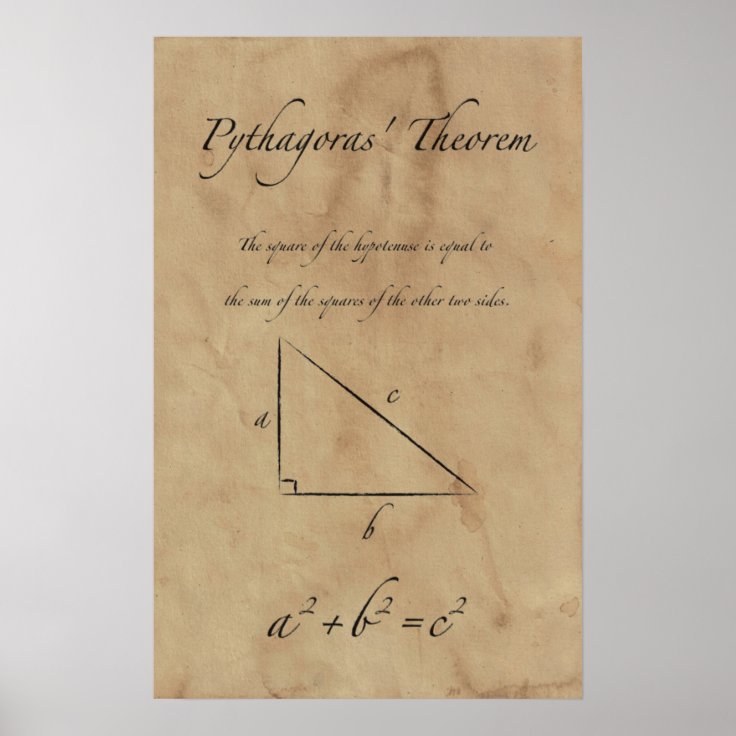 Pythagoras' Theorem - Math Posters | Zazzle