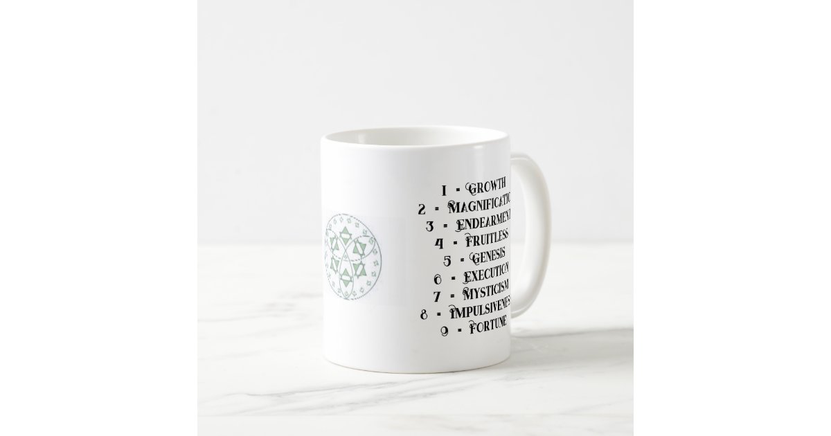 Pythagorean Numerology Letters Meanings Chart Mug | Zazzle