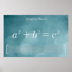 Pythagorean Theorem - Math Poster | Zazzle