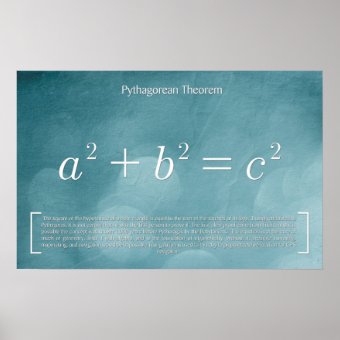Pythagorean Theorem - Math Poster | Zazzle