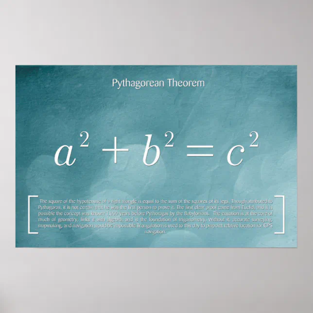 Pythagorean Theorem - Math Poster | Zazzle