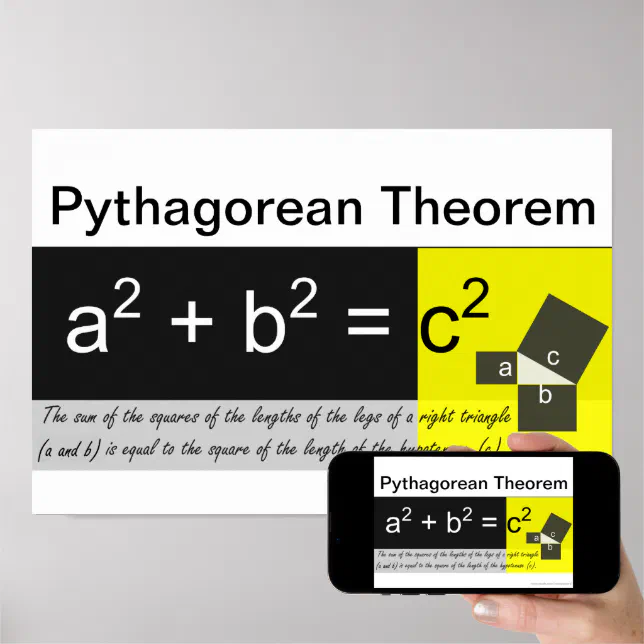 Pythagorean Theorem Math Poster | Zazzle