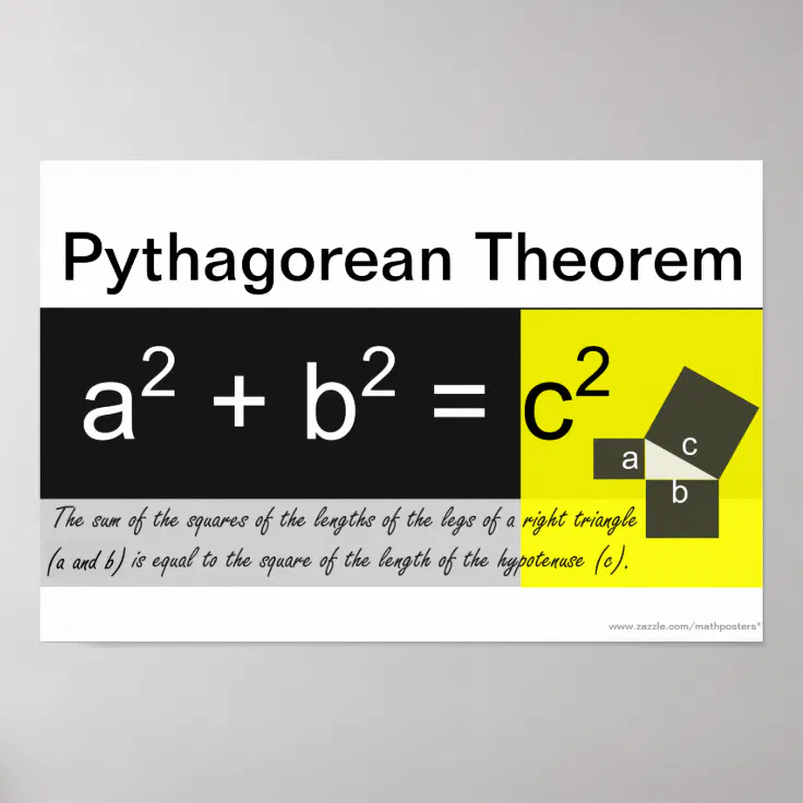 Pythagorean Theorem Math Poster | Zazzle