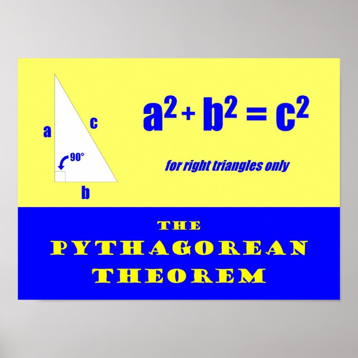 Pythagorean Theorem Poster | Zazzle