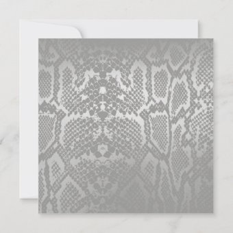 Python Snake Animal Skin Black Silver Birthday Invitation | Zazzle