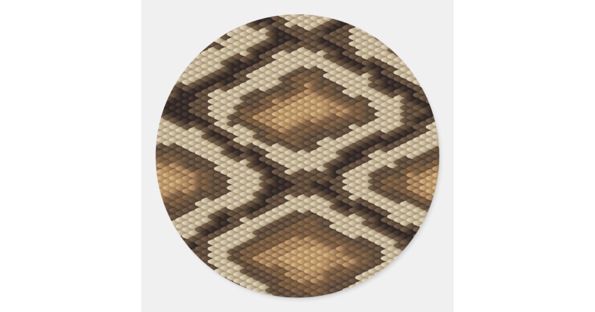 Python snake skin pattern 2 classic round sticker | Zazzle