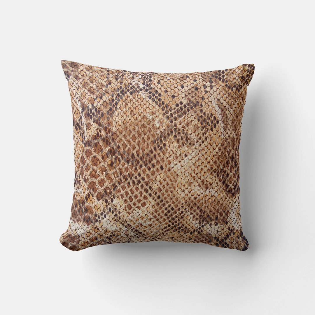 Python Snake Skin Print Throw Pillow | Zazzle