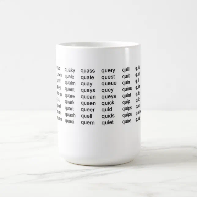 Q-Word Mug List | Zazzle