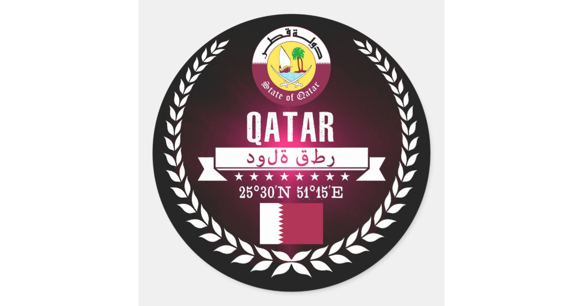 Qatar Classic Round Sticker | Zazzle