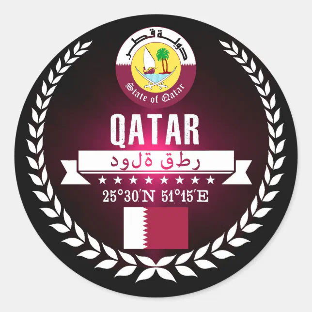 Qatar Classic Round Sticker | Zazzle