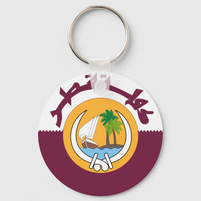 qatar coat of arms keychain | Zazzle