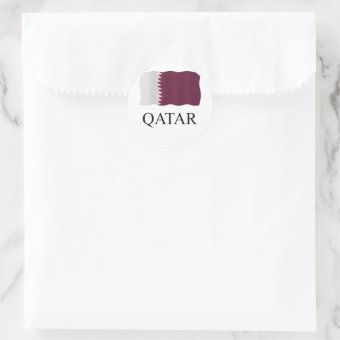 Qatar flag classic round sticker | Zazzle