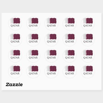 Qatar flag classic round sticker | Zazzle