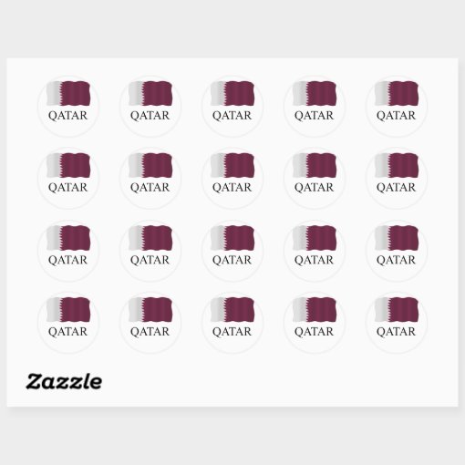 Qatar flag classic round sticker | Zazzle