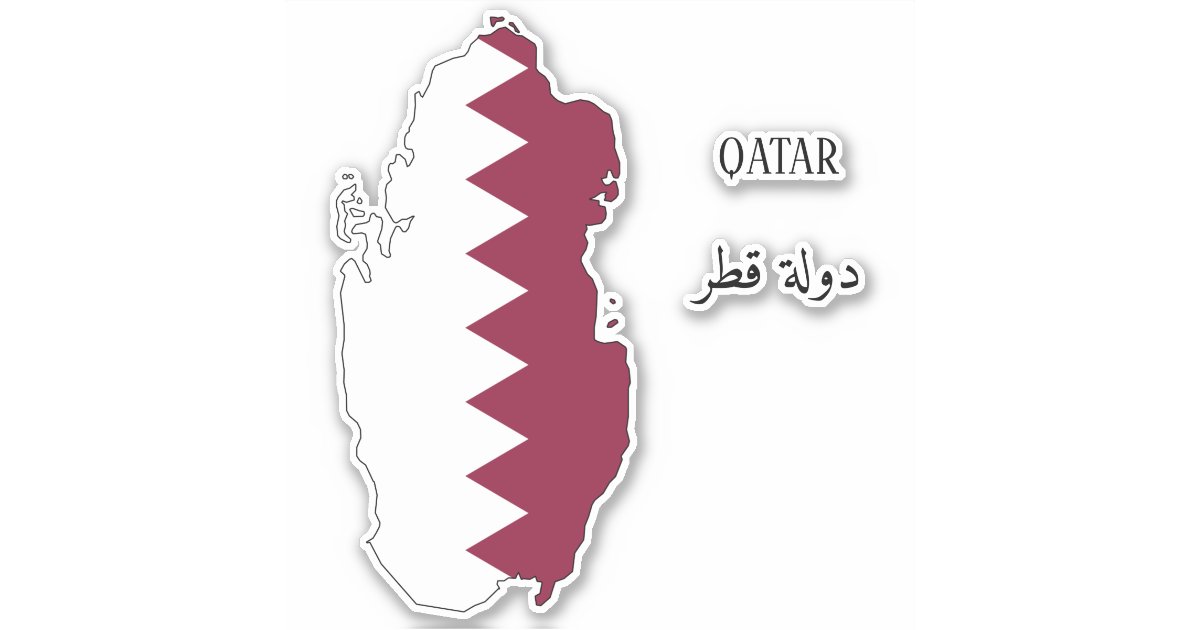 Qatar Flag Map Sticker | Zazzle