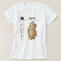 Qatar Map + Flag + Title T-Shirt | Zazzle