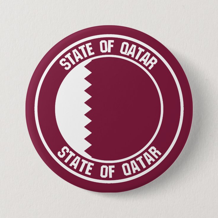 Qatar Round Emblem Button | Zazzle