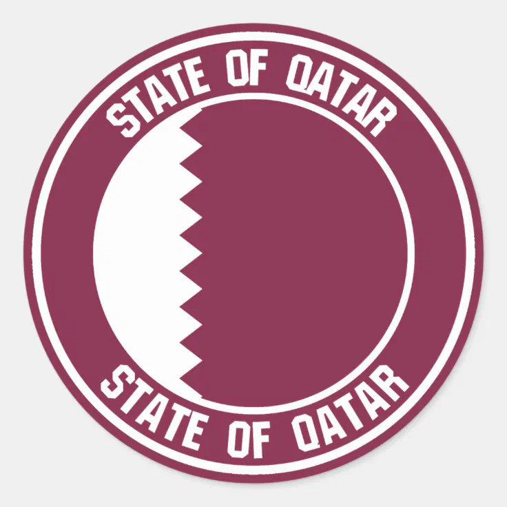 Qatar Round Emblem Classic Round Sticker | Zazzle