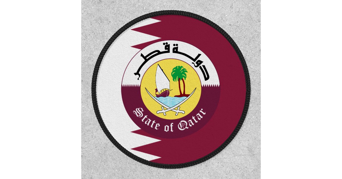 Qatari Flag & Emblem, Flag of Qatar Patch | Zazzle