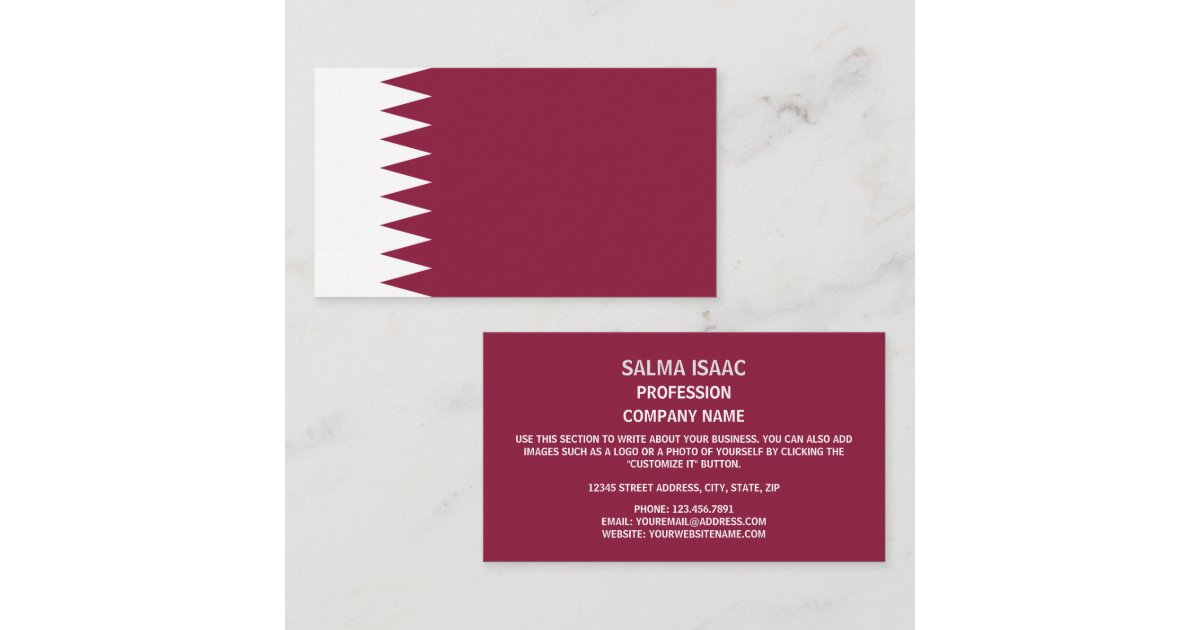 Qatari Flag, Flag of Qatar Business Card | Zazzle