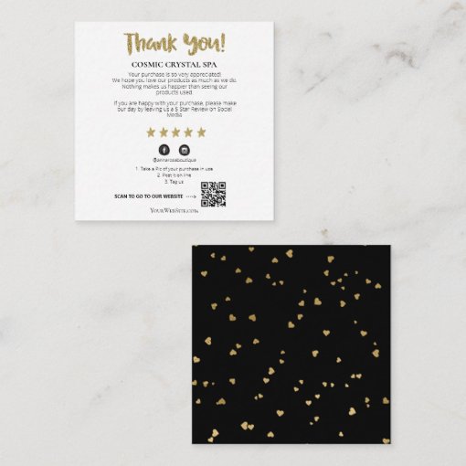 QR - AP8 THANK YOU Gold Star Review Enclosure Card | Zazzle
