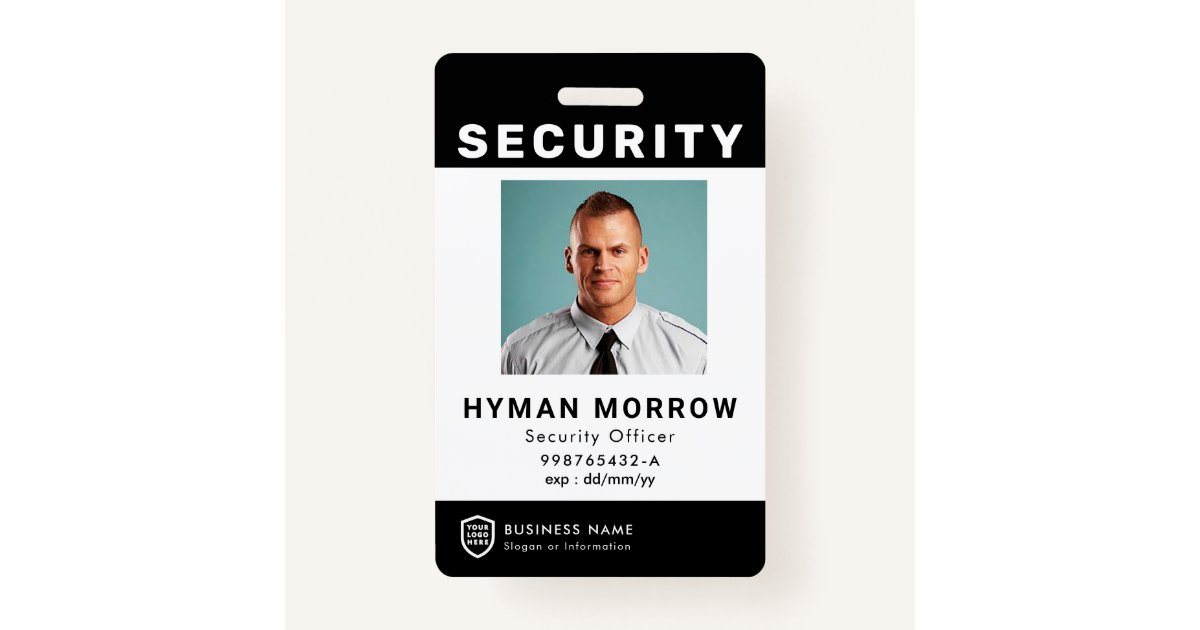 QR Business ID Logo | Security Service Employee Ba Badge | Zazzle