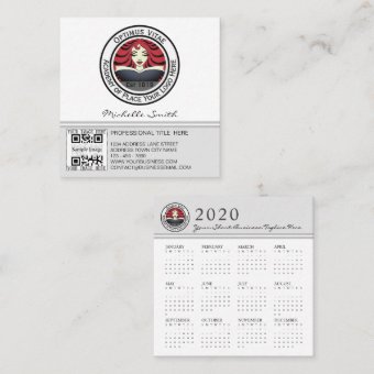QR Code 2020 Calendar Logo Company Square Business Card | Zazzle