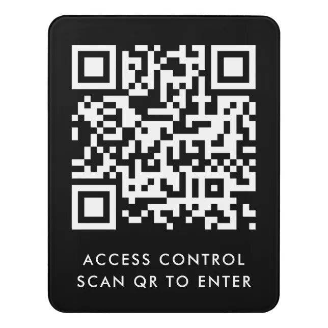 QR Code Access Control | Black Door Lock Entry Door Sign | Zazzle