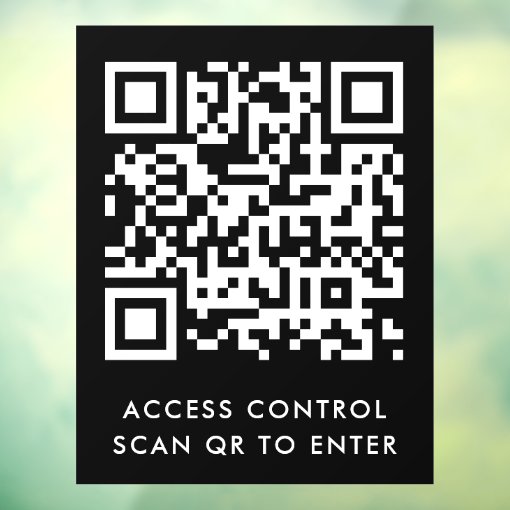 QR Code Access Control | Black Door Lock Entry Window Cling | Zazzle