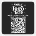 QR Code Add Your Logo Promotional Business Branded Square Sticker | Zazzle
