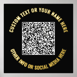 QR Code and Custom Text Foil Prints - Choose Font | Zazzle