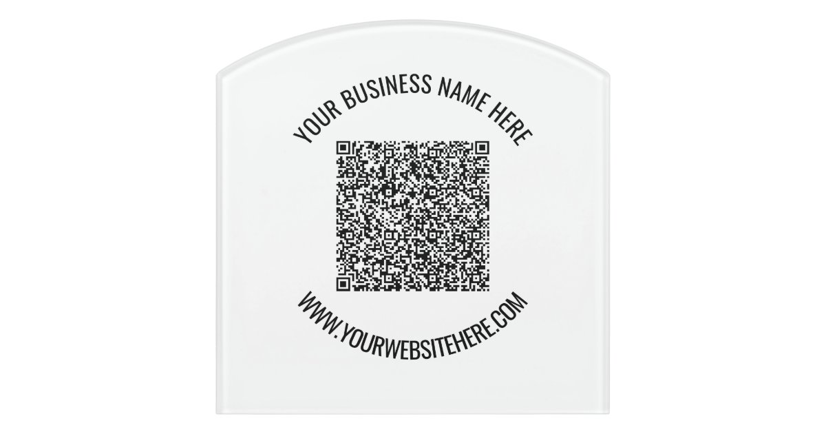 QR Code and Custom Text Personalized Door Sign | Zazzle